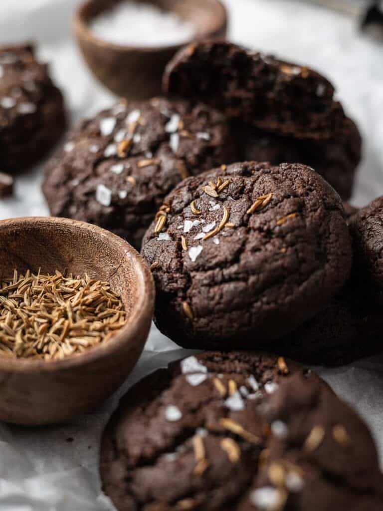 Sea Salt Chocolate Caraway Cookies - Savory Suitcase